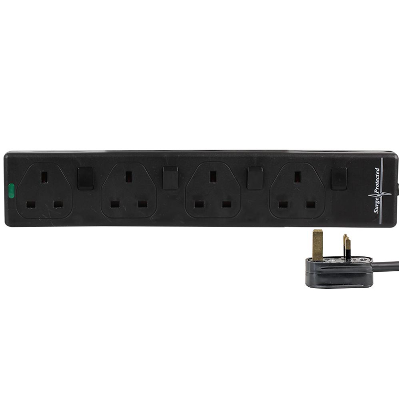 Pro Elec 4 Gang Switched Surge Protected Extension Lead | 5m Lead ...
